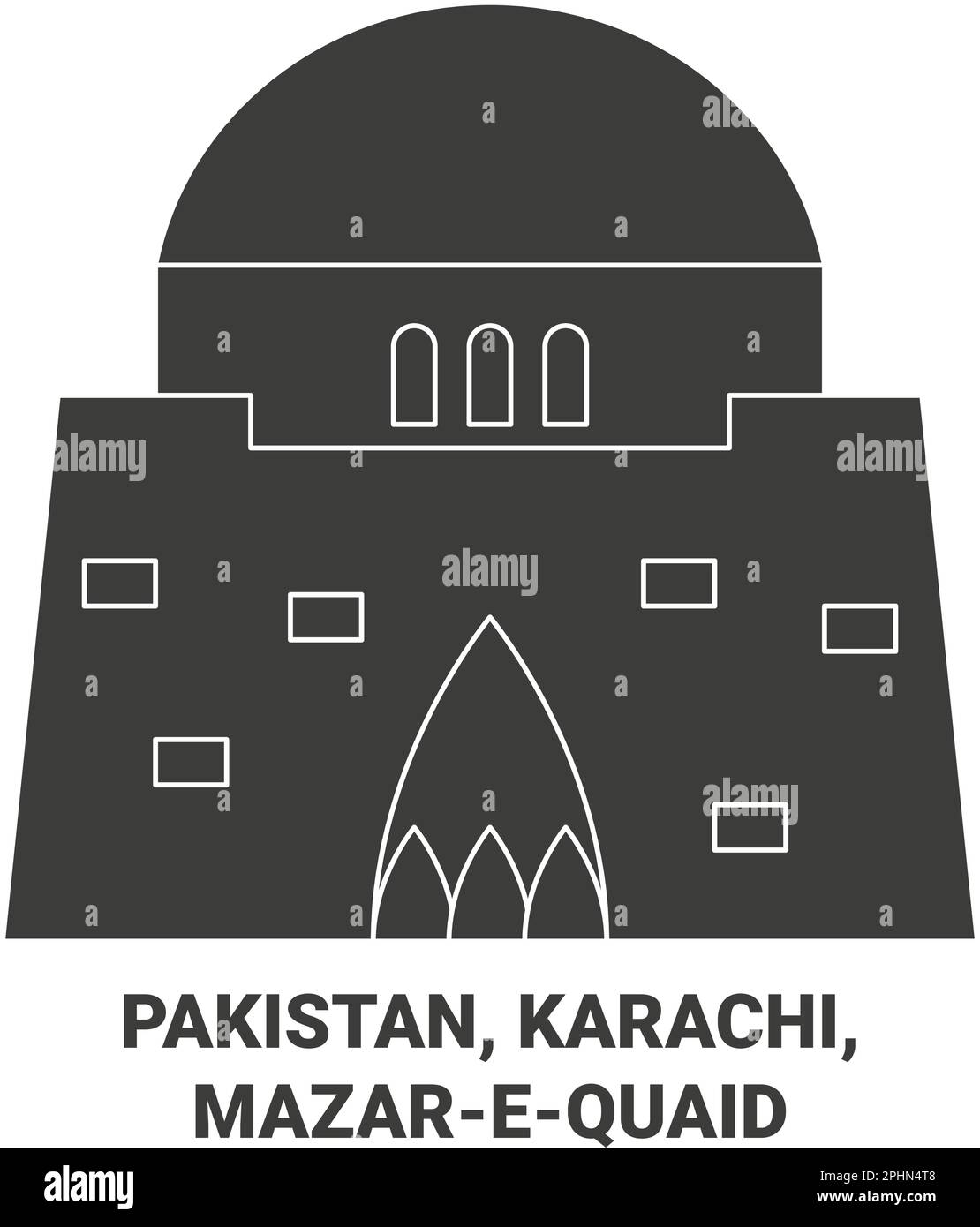 Pakistan, Karachi, Mazarequaid travel landmark vector illustration ...