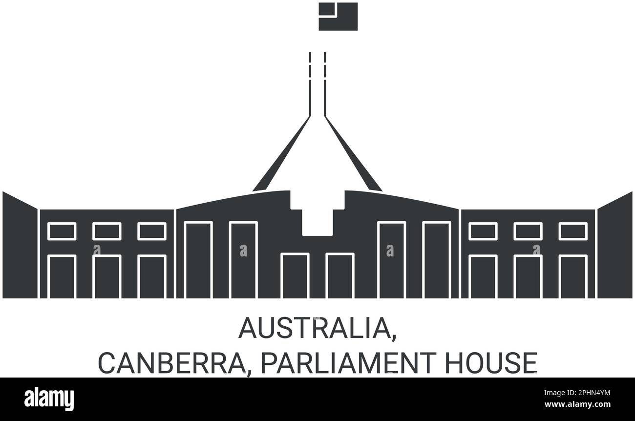 Australia, Canberra, Parliament House travel landmark vector illustration Stock Vector Image ...