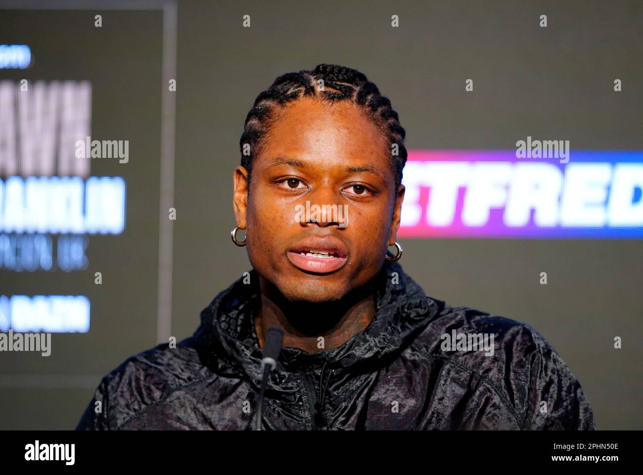 Austin Williams during a press conference at Nobu Hotel London Portman ...