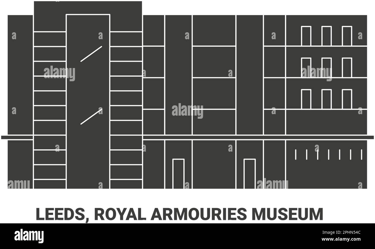 Uk, Leeds, Royal Armouries Museum, travel landmark vector illustration ...