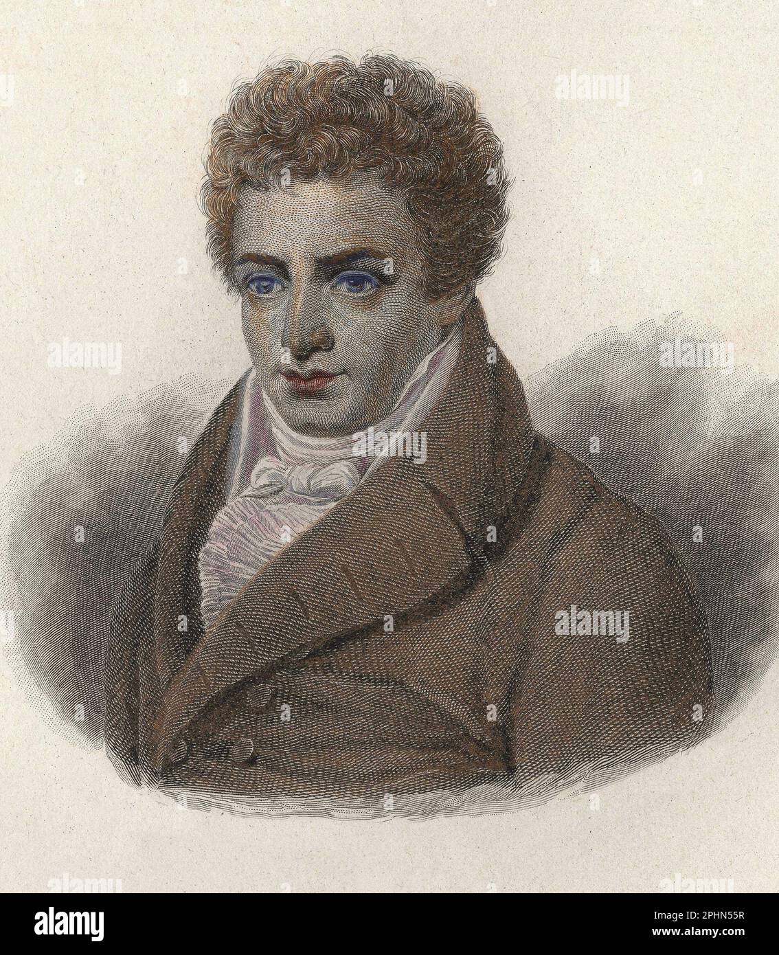 Portrait de Robert Fulton (1765-1815), ingenieur americain.Gravure vers ...