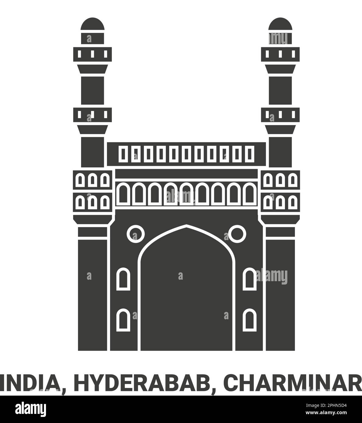 India, Hyderabab, Charminar travel landmark vector illustration Stock ...