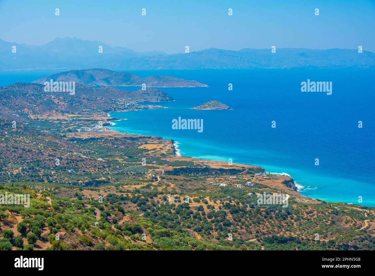 Panorama view of Mirabello bay at Greek island Crete Stock Photo - Alamy
