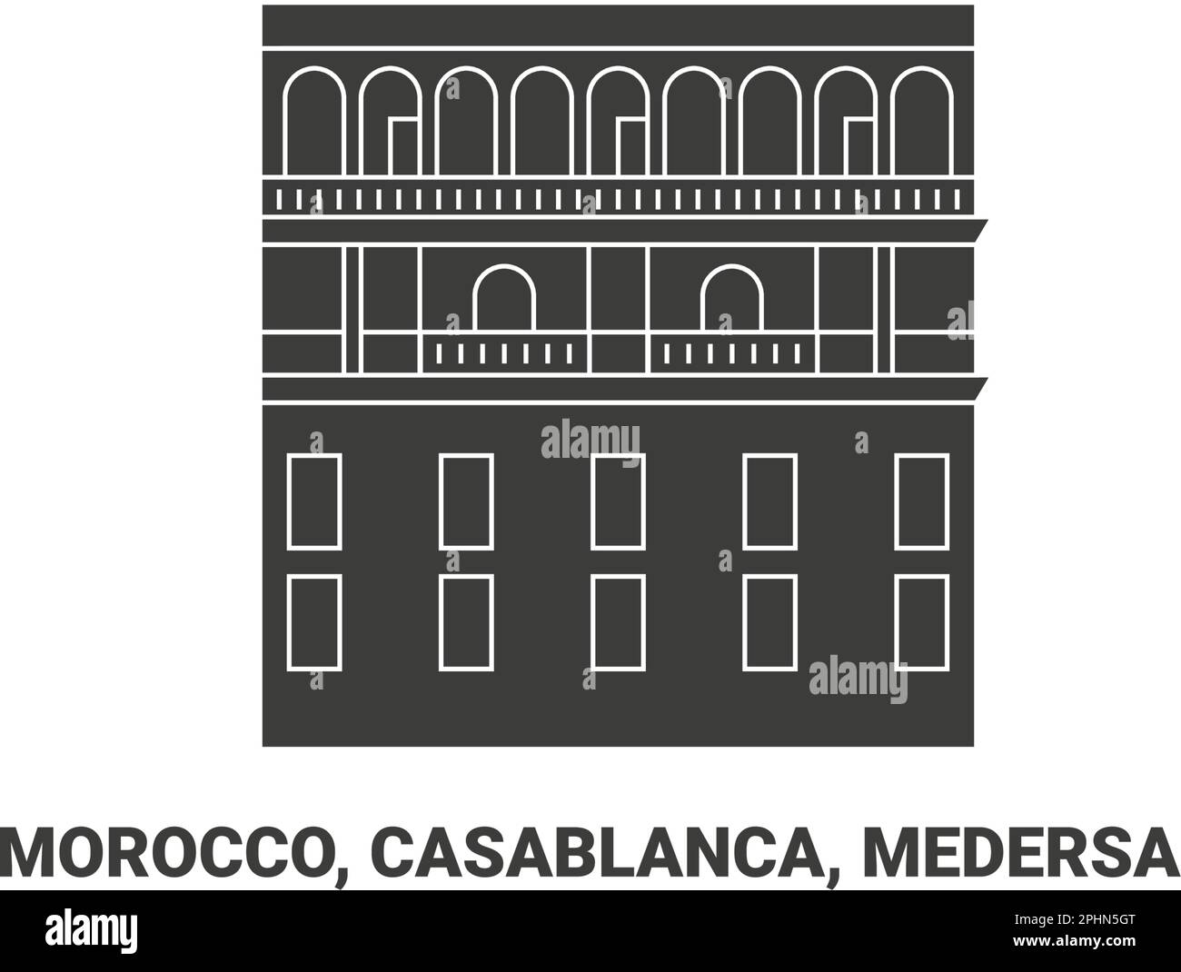 Morocco, Casablanca, Medersa, travel landmark vector illustration Stock ... Morocco, Casablanca, Medersa, travel landmark vector illustration Stock ...
