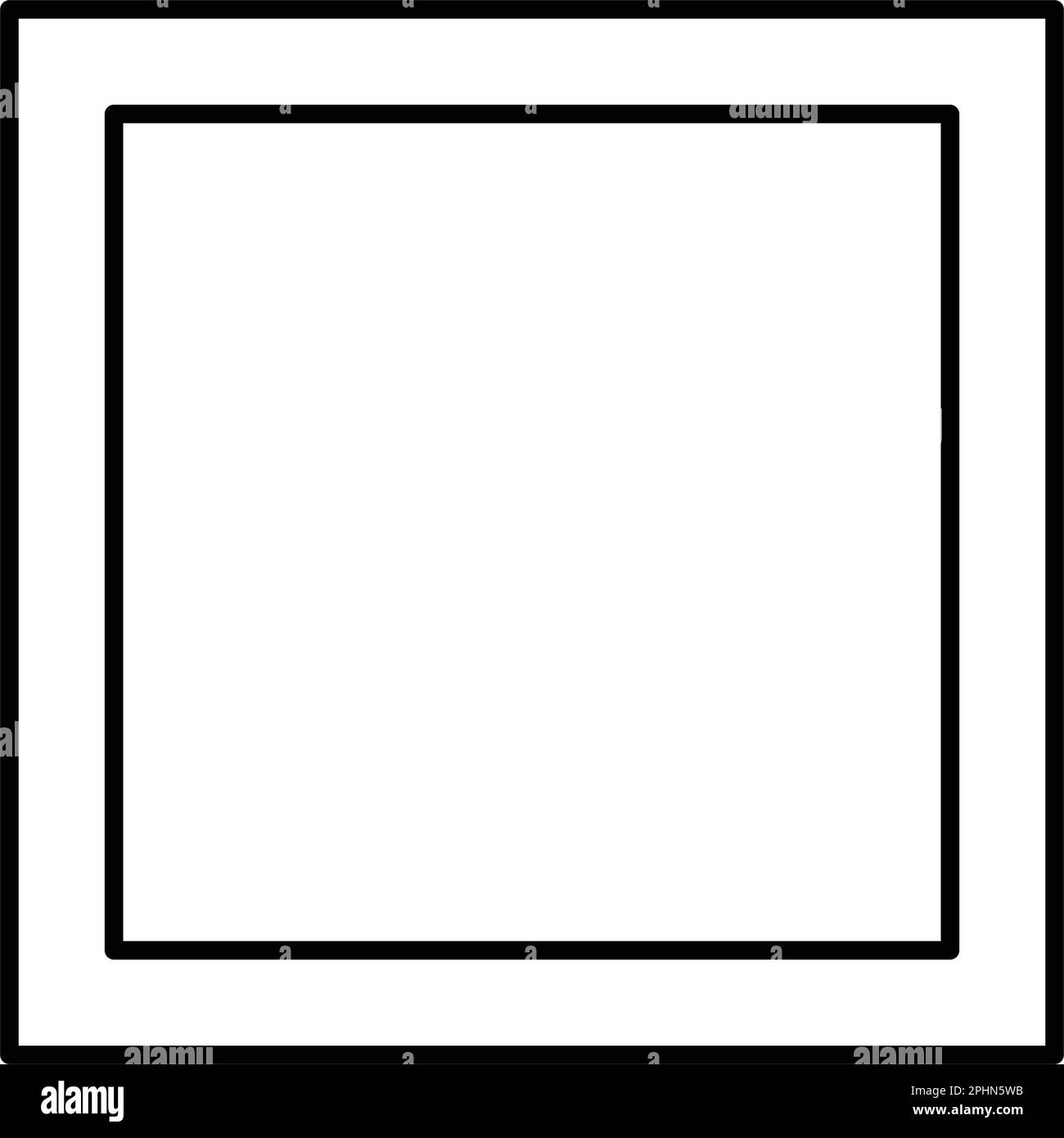 Square frame shape icon, vertical decorative vintage border doodle ...