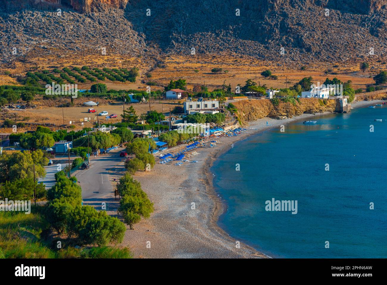 Panorama view of the coastline of Crete near Kato Zakros, Crete Stock ...