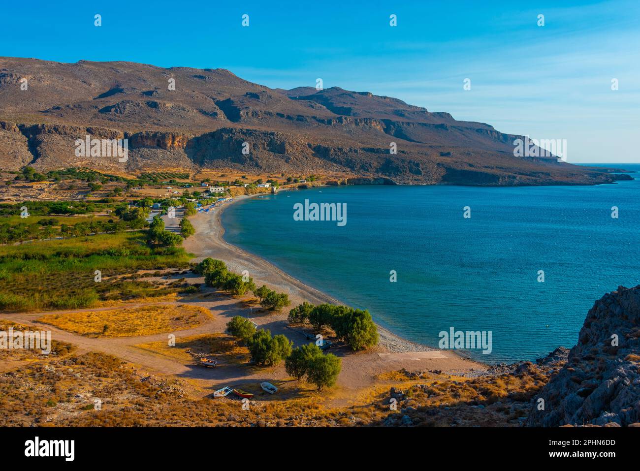 Panorama view of the coastline of Crete near Kato Zakros, Crete Stock ...