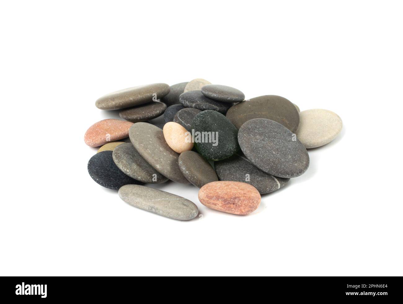 Sea Pebbles Isolated, Flat Round Stones, Gray Circle Rock Pieces, Spa ...
