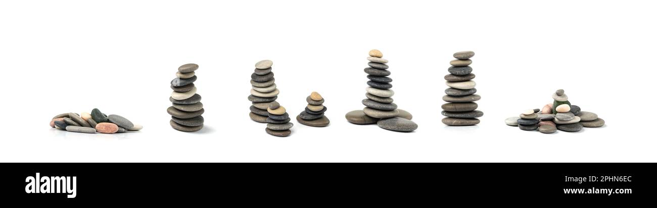 Stone Pyramid Isolated, Pebbles Balance Pile, Harmony Zen Stones ...