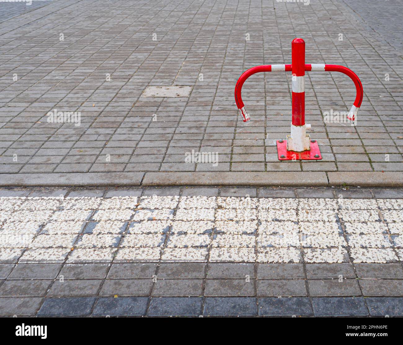 Folding Iron Barrier Prevents Parking, Red Metal Parking Barrier ...