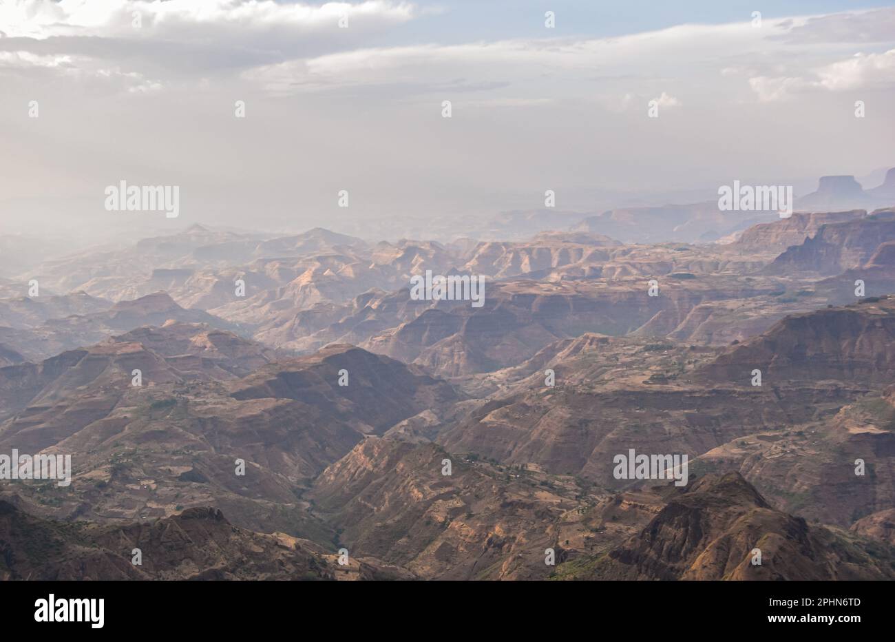 The aerial view of the Semien Mountains. Ethiopia, East Africa Stock ...