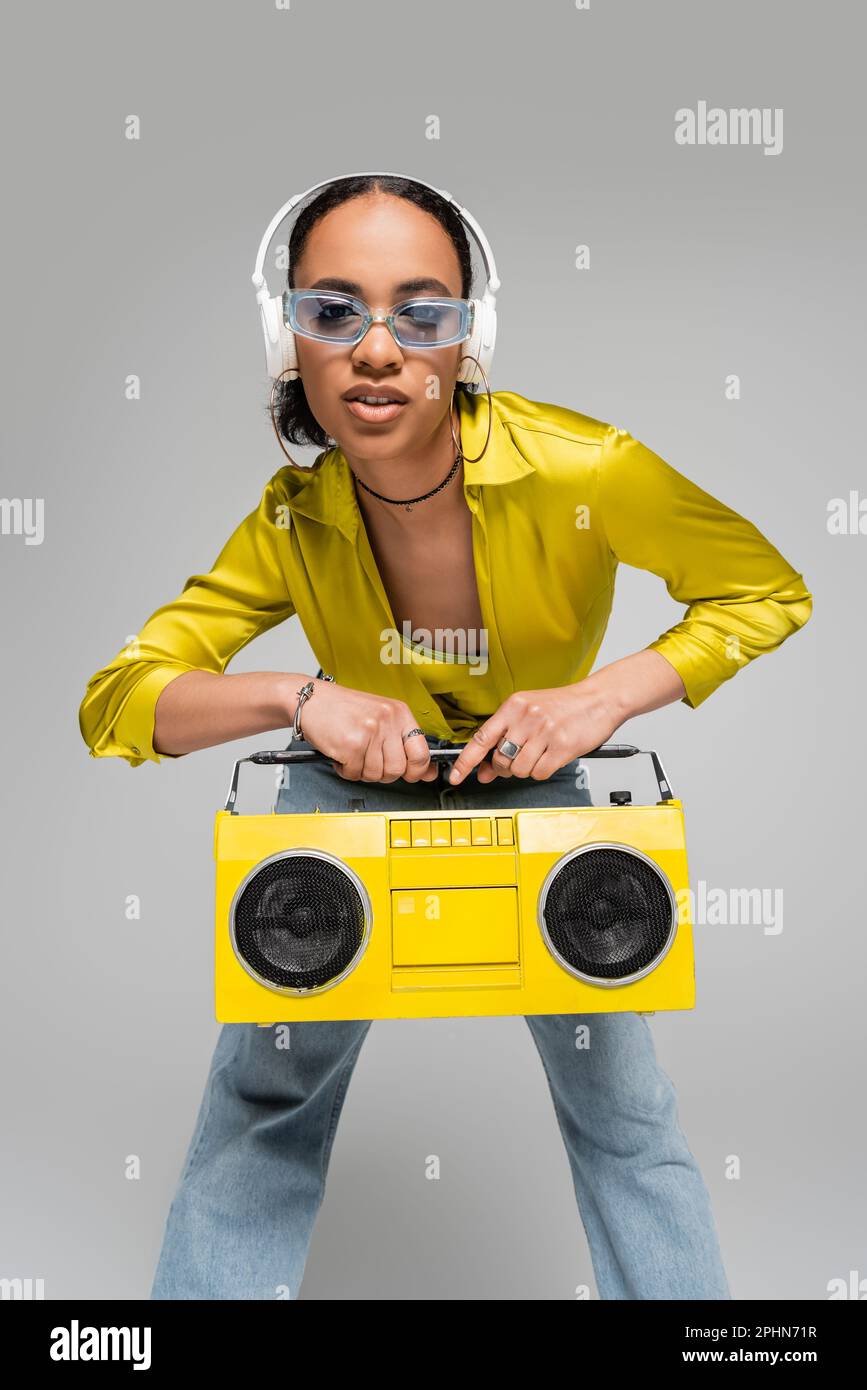 Person listening boombox hi-res stock photography and images - Alamy