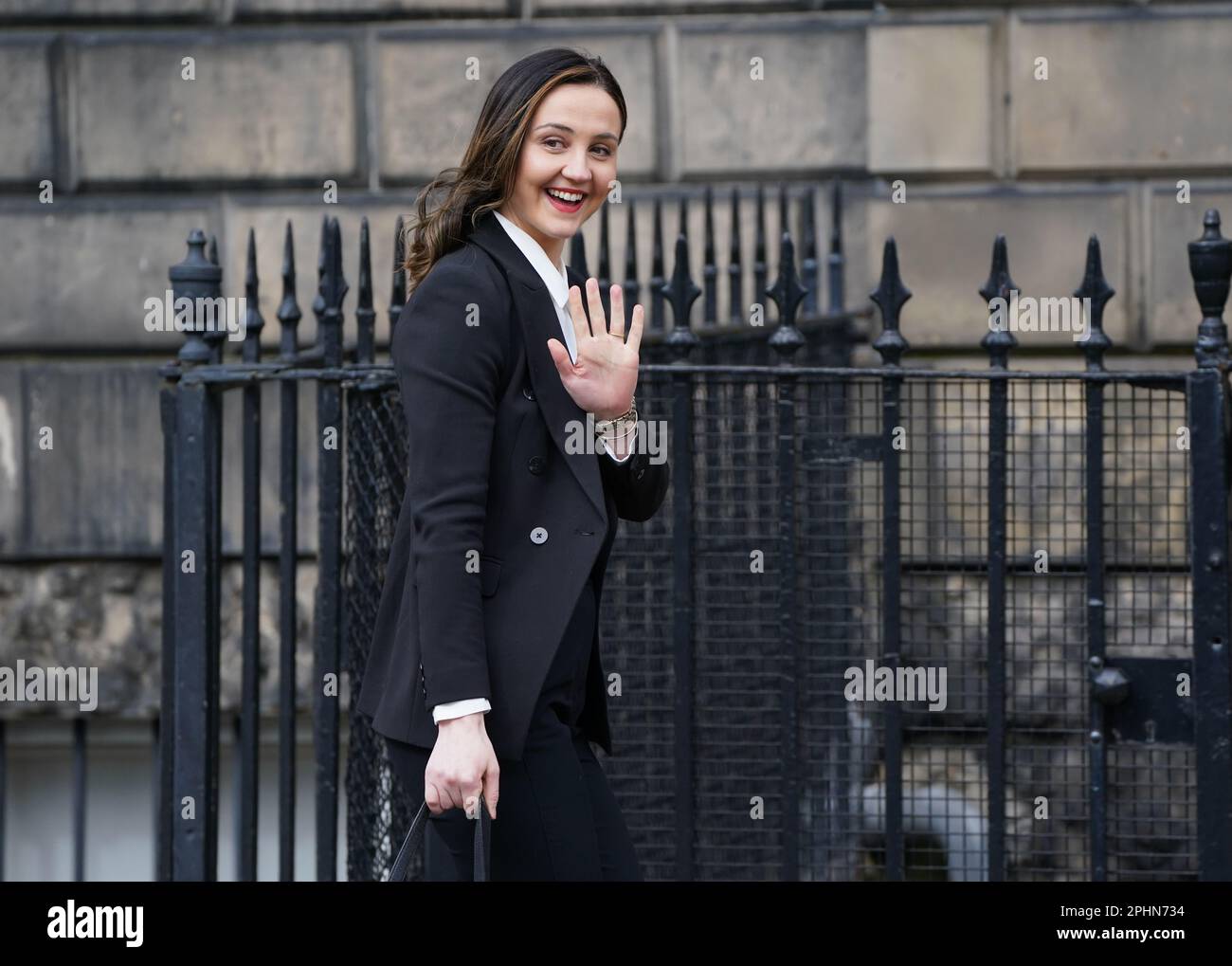 Mairi McAllan MSP arriving at Bute House, Edinburgh, ahead of the first ...