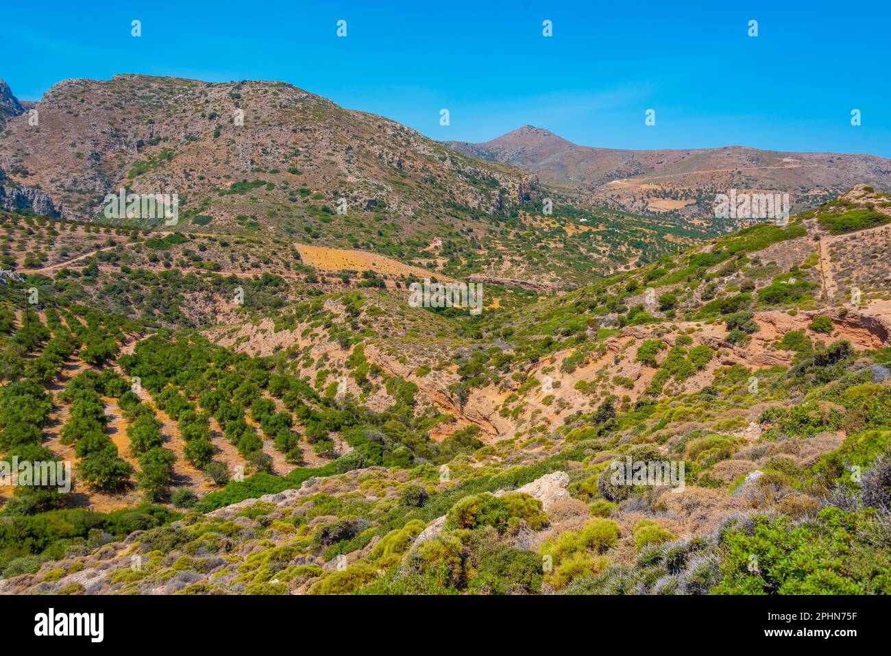 Hilly countryside of Greek island Crete Stock Photo - Alamy