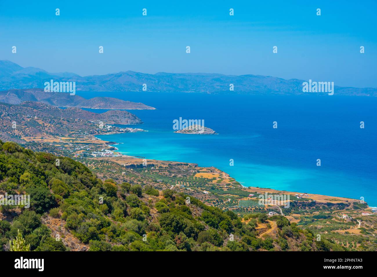 Panorama view of Mirabello bay at Greek island Crete Stock Photo - Alamy