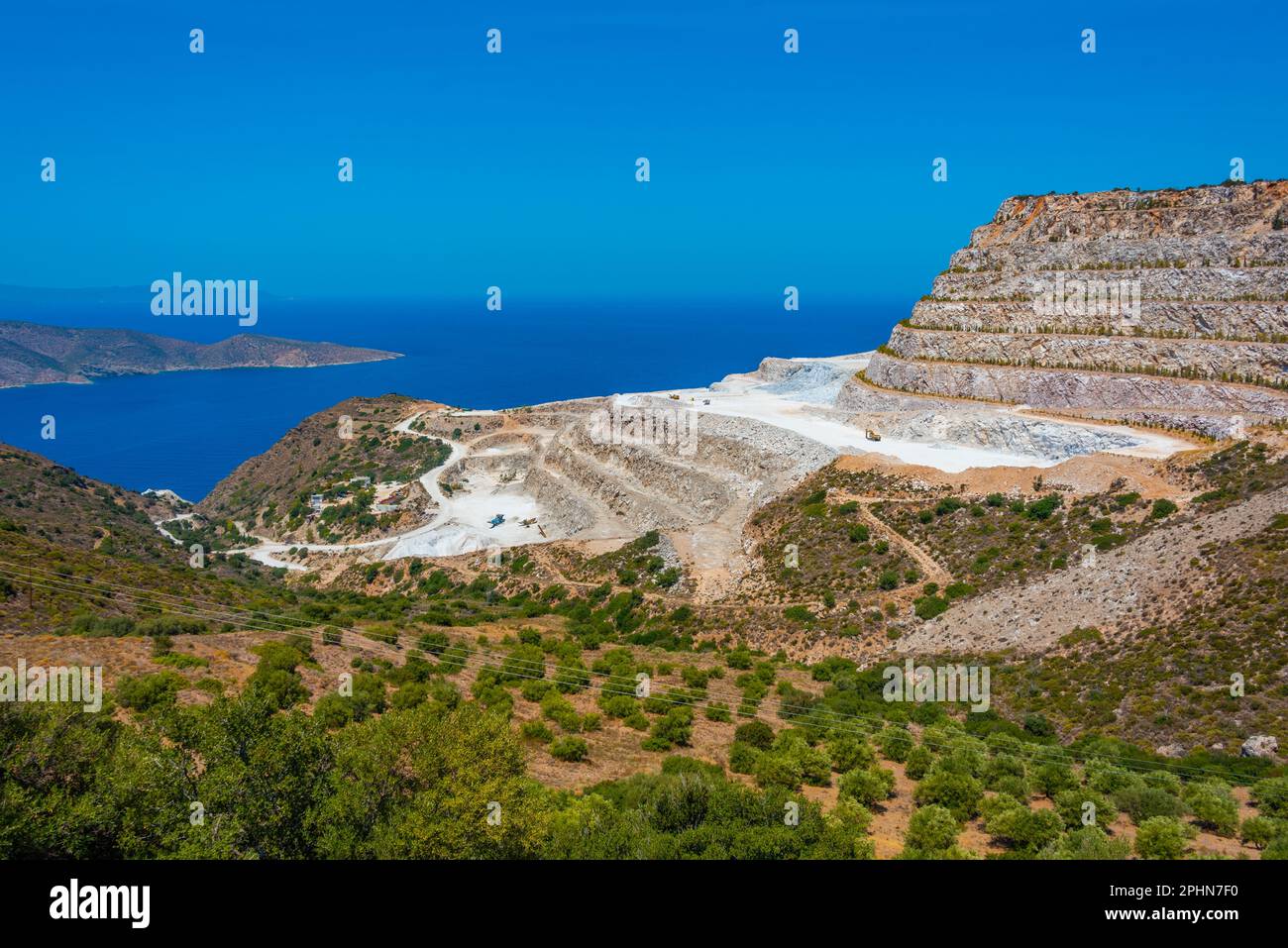 Marble quarry at Greek island Crete Stock Photo - Alamy
