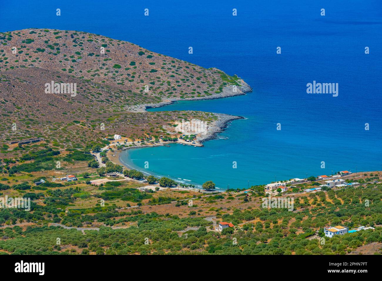 Panorama view of Mirabello bay at Greek island Crete Stock Photo - Alamy
