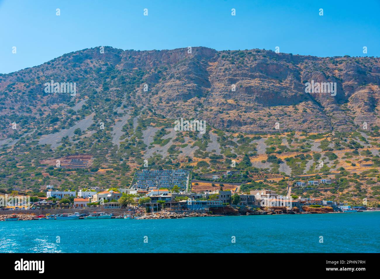 Marina in Greek port Plaka at Crete island Stock Photo - Alamy