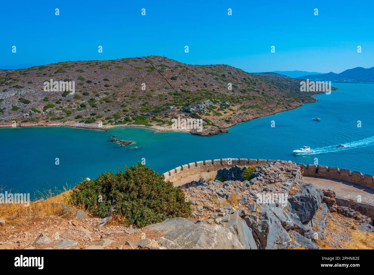 Spinalonga peninsula at Greek island Crete Stock Photo - Alamy
