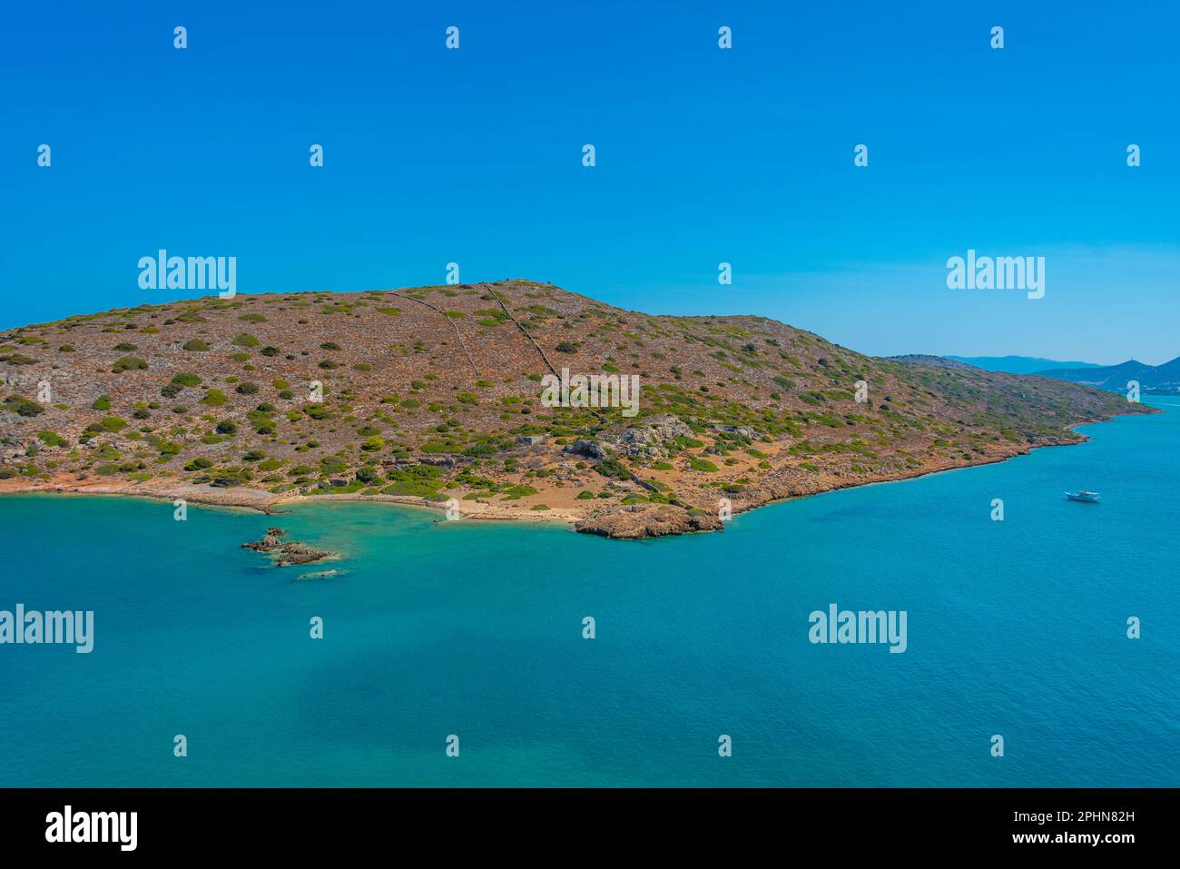 Spinalonga peninsula at Greek island Crete Stock Photo - Alamy