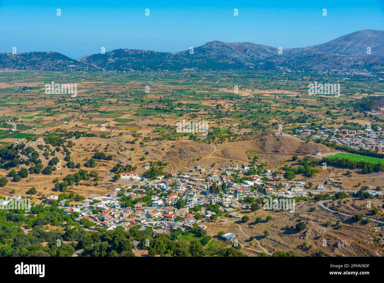 Panorama view of Lasithi plateau at Greek island Crete Stock Photo - Alamy