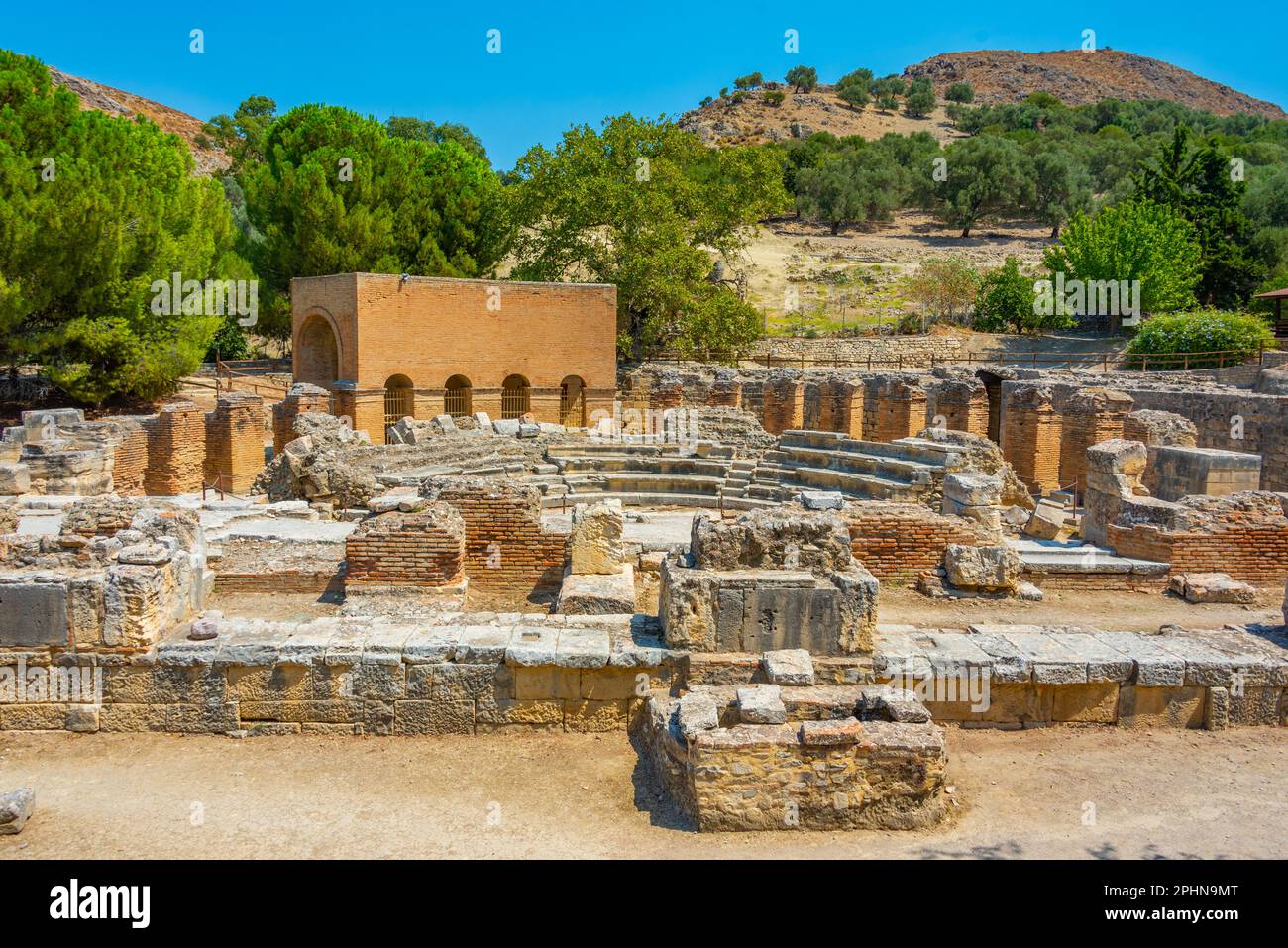 Odeon at Archaeological Site of Gortyna at Crete, Greece Stock Photo ...