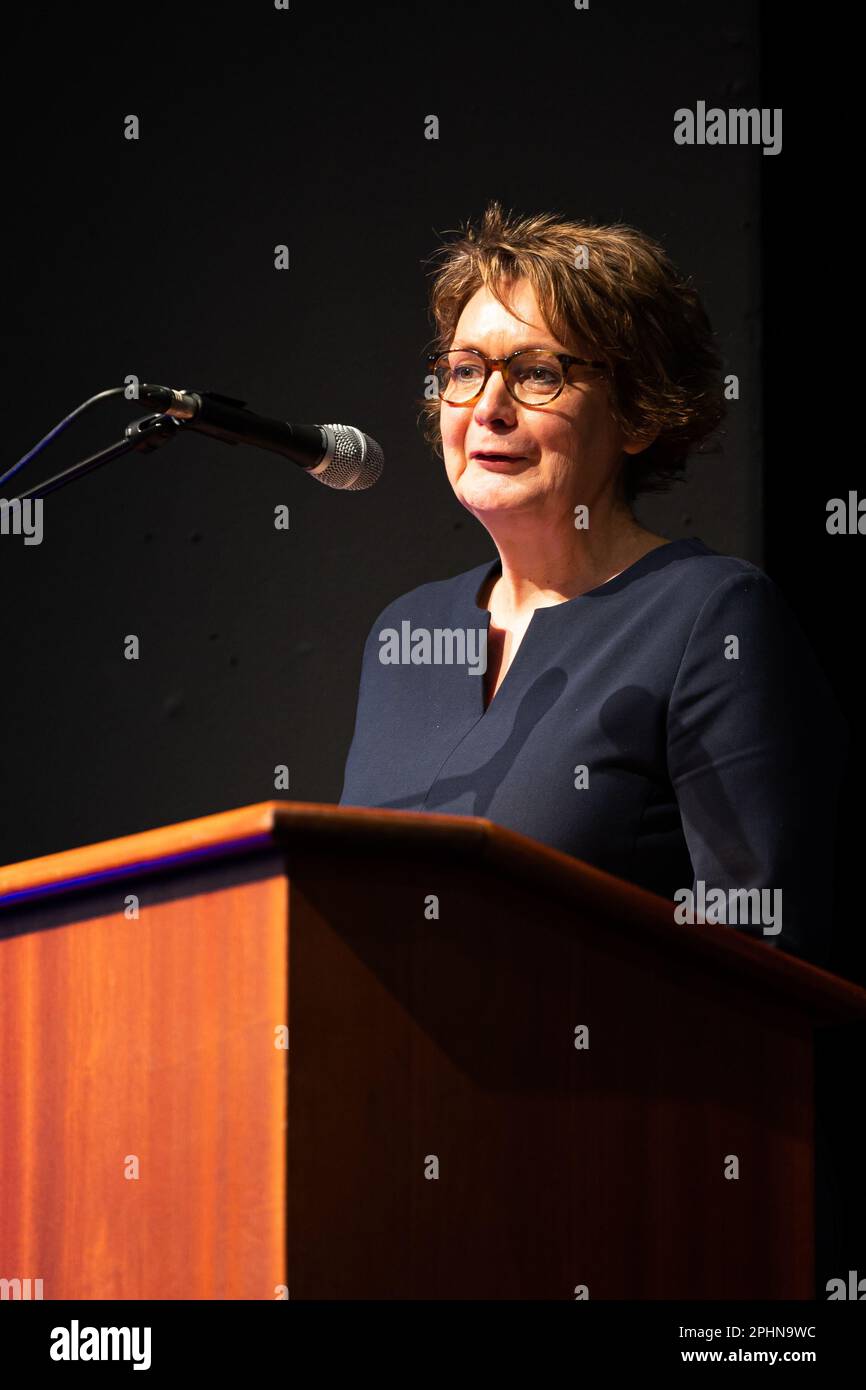 Nienburg, Germany. 29th Mar, 2023. Daniela Behrens (SPD), Minister of ...