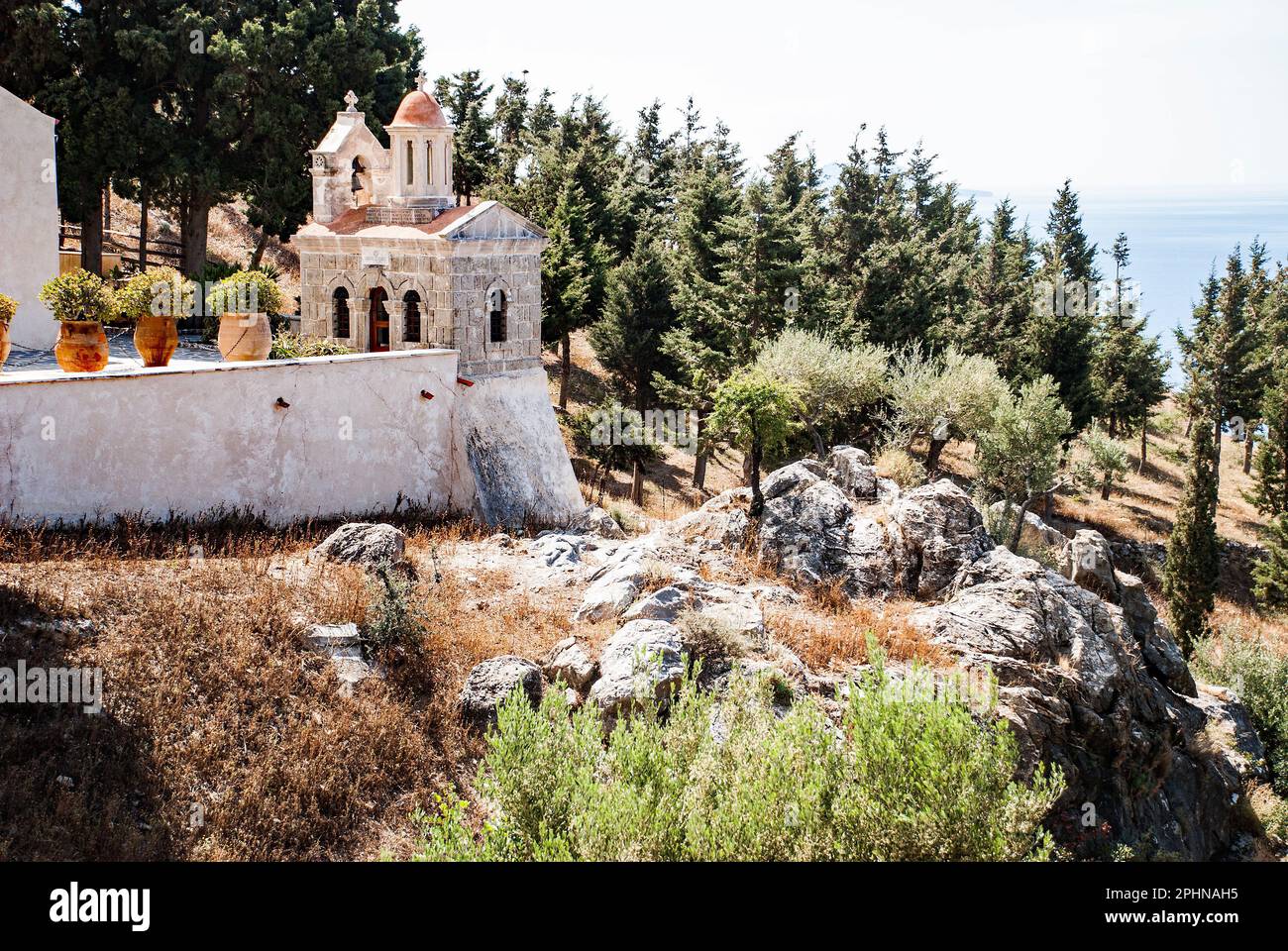 The secluded Preveli monastery in the Rethymnon area of Crete, Greece ...