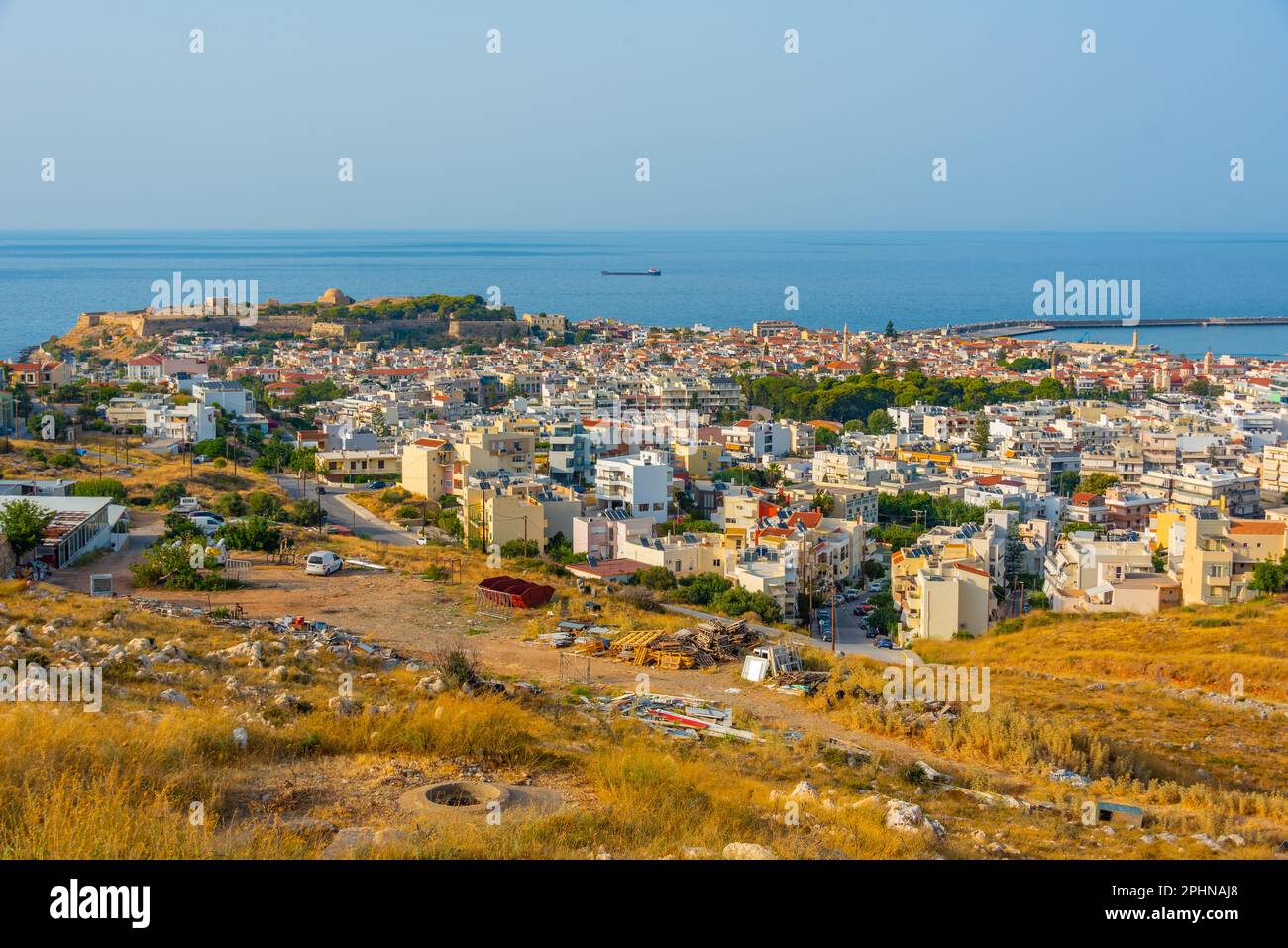 Panorama view of Greek town Rethimno at Crete island Stock Photo - Alamy