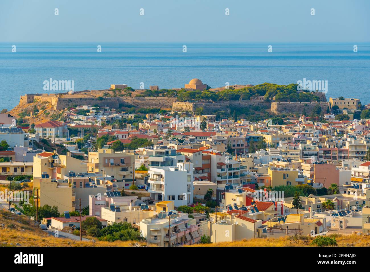 Panorama view of Greek town Rethimno at Crete island Stock Photo - Alamy
