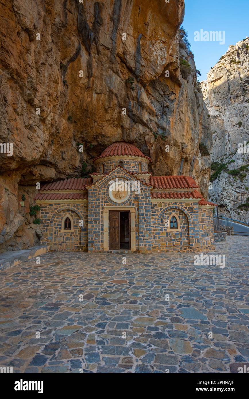 Saint Nicholas Church at Kotsifou canyon at Crete, Greece Stock Photo ...
