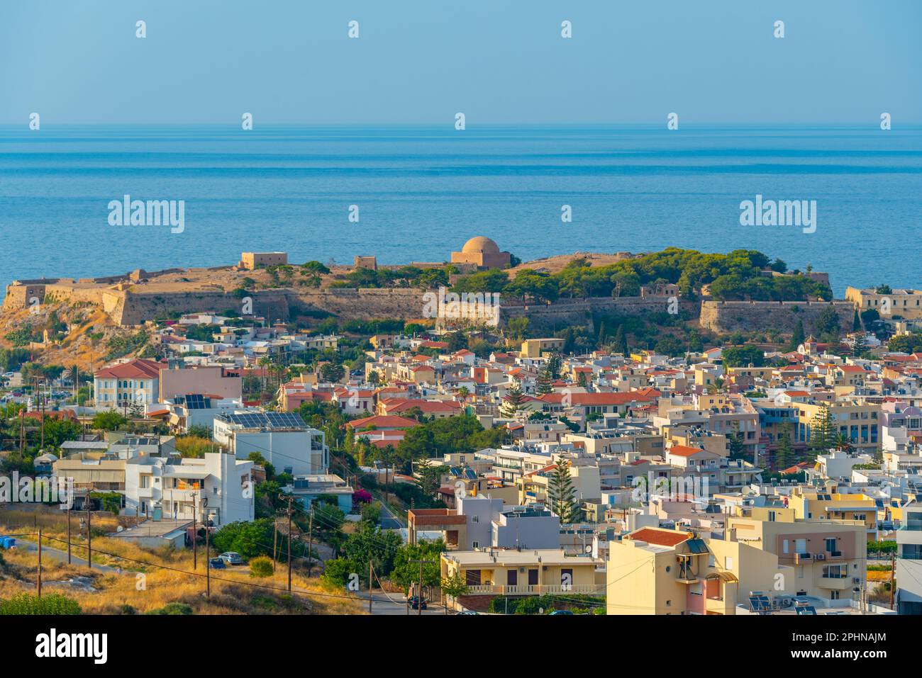 Panorama view of Greek town Rethimno at Crete island Stock Photo - Alamy