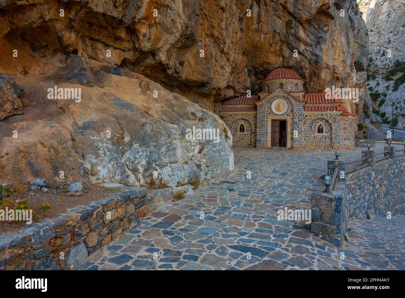 Saint Nicholas Church at Kotsifou canyon at Crete, Greece Stock Photo ...