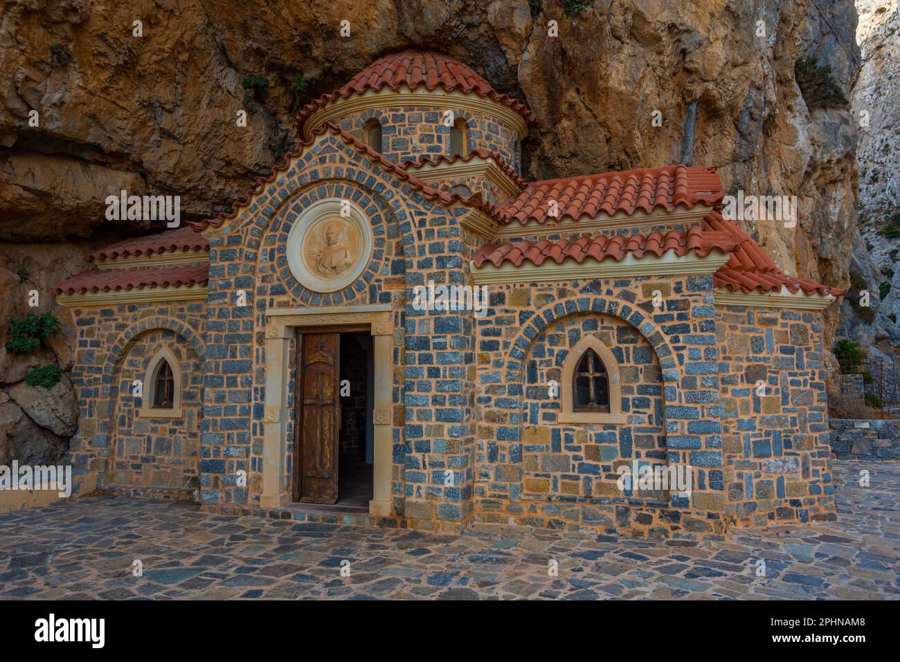 Saint Nicholas Church at Kotsifou canyon at Crete, Greece Stock Photo ...