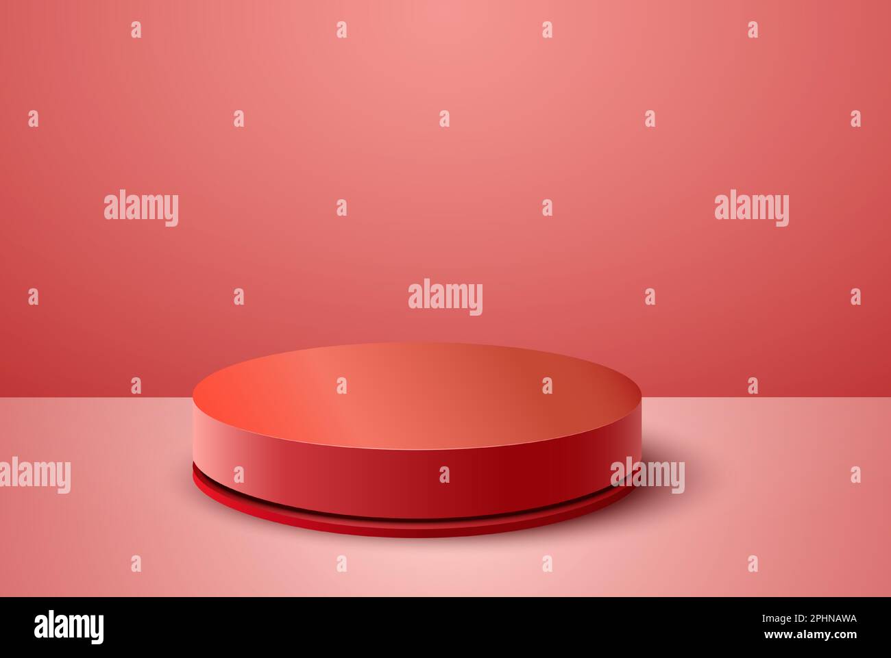 Realistic 3D dark red podium. Abstract minimal scene, product mockup ...
