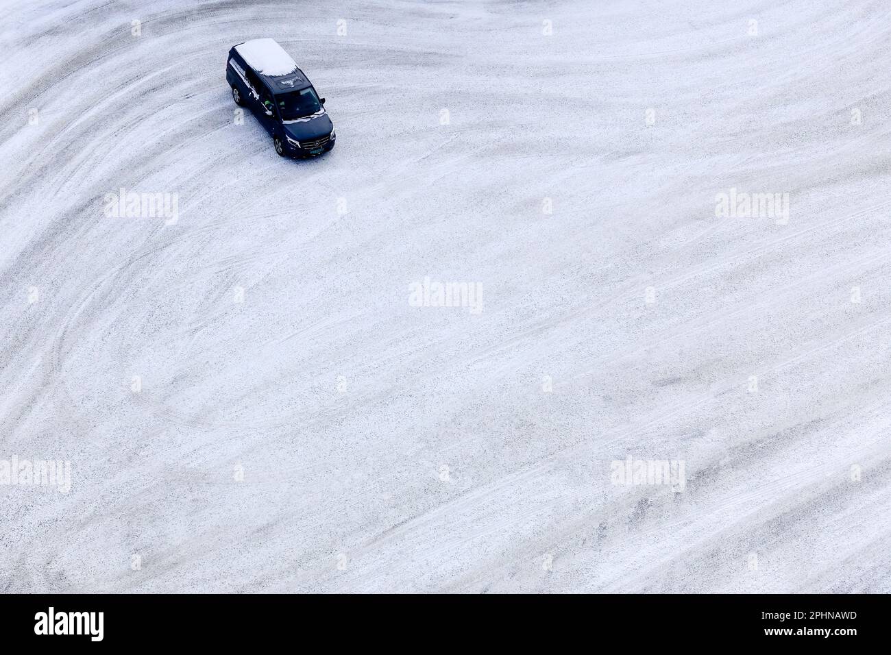 Car Tracks in the Snow Stock Photo - Alamy