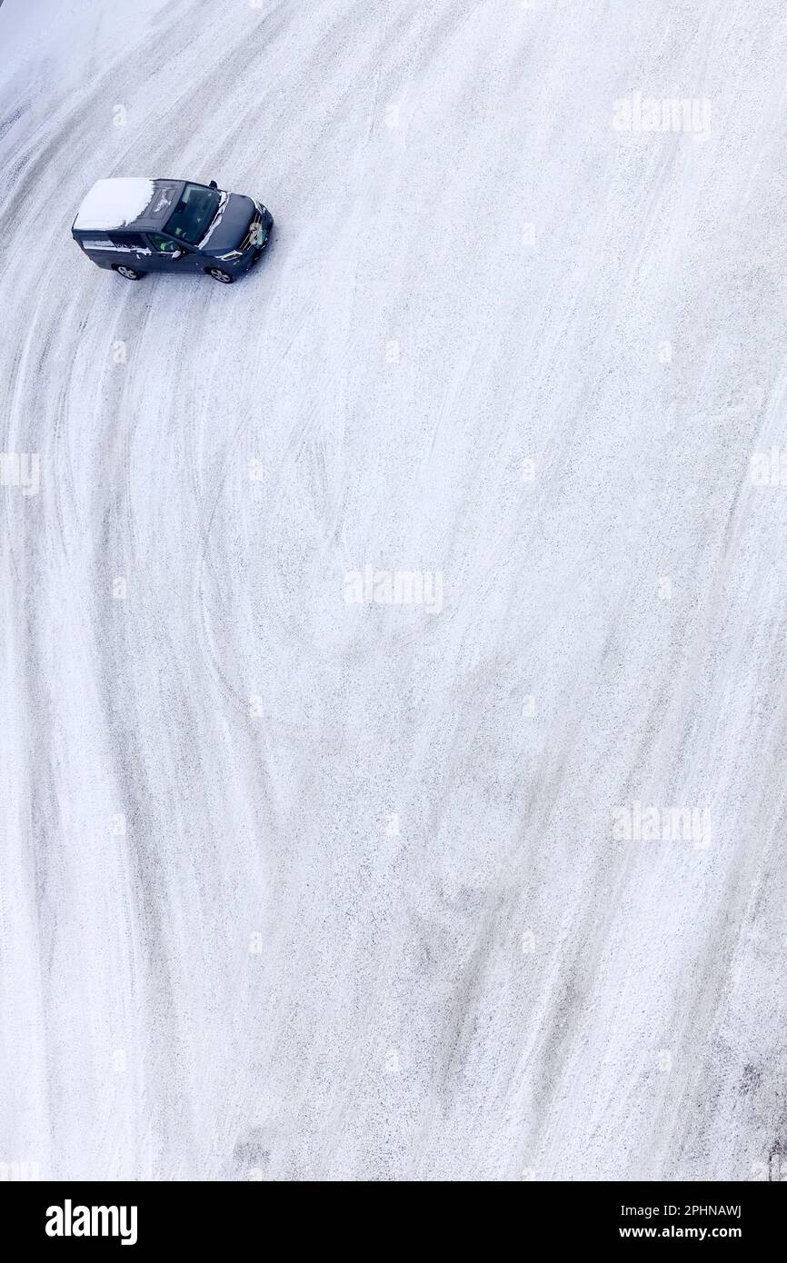 Car Tracks in the Snow Stock Photo - Alamy