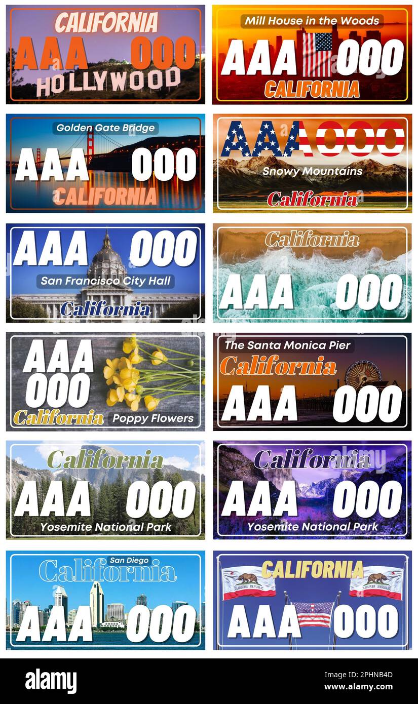 Complete Set 12 California State United States License Plates ...