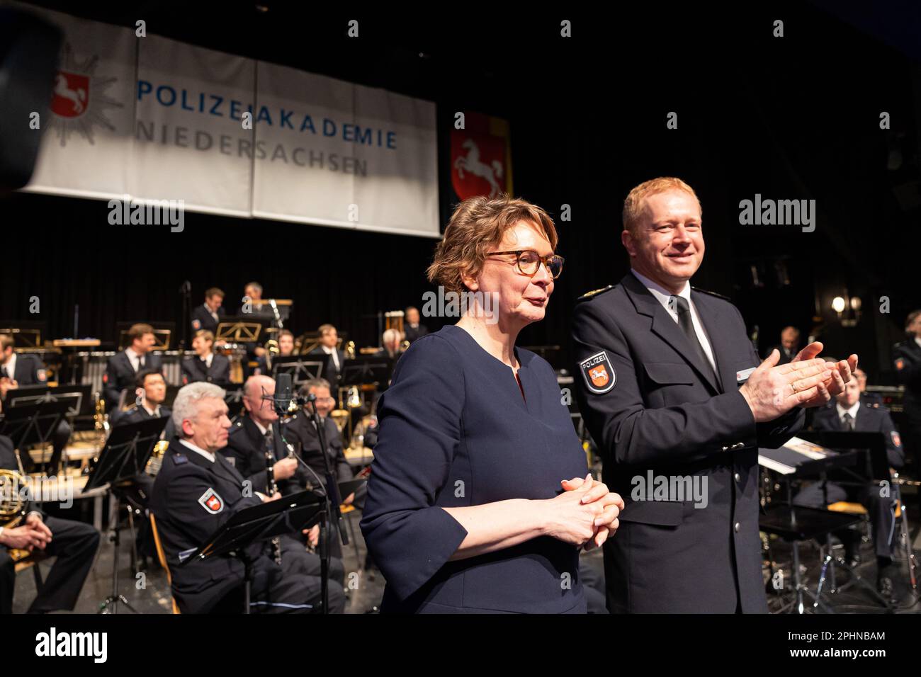 29 March 2023, Lower Saxony, Nienburg: Daniela Behrens (SPD, M ...