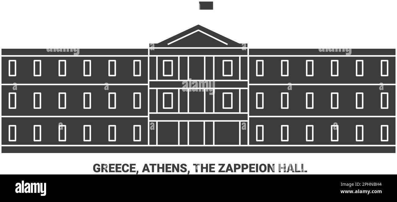 Greece, Athens, The Zappeion Hall travel landmark vector illustration ...