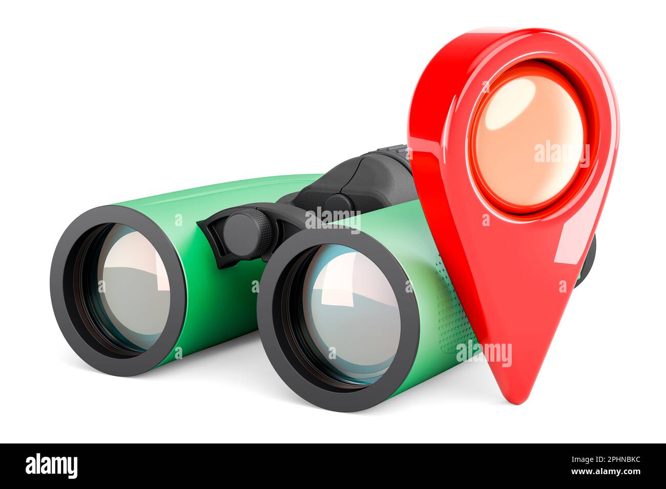 Military binocular with map pointer, 3D rendering isolated on white ...