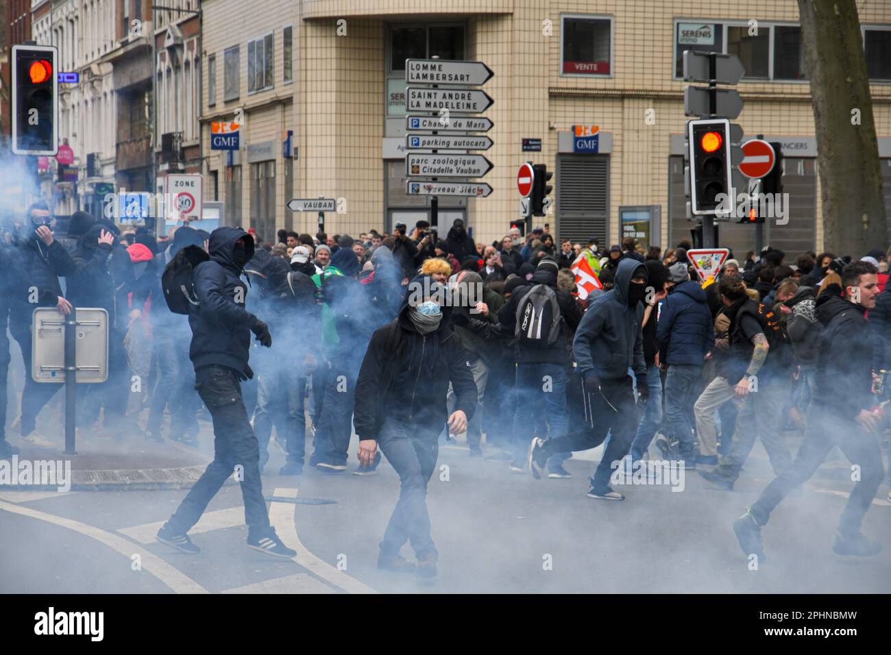 Lille,France,28th March 2023.Another day of strikes and protesting ...