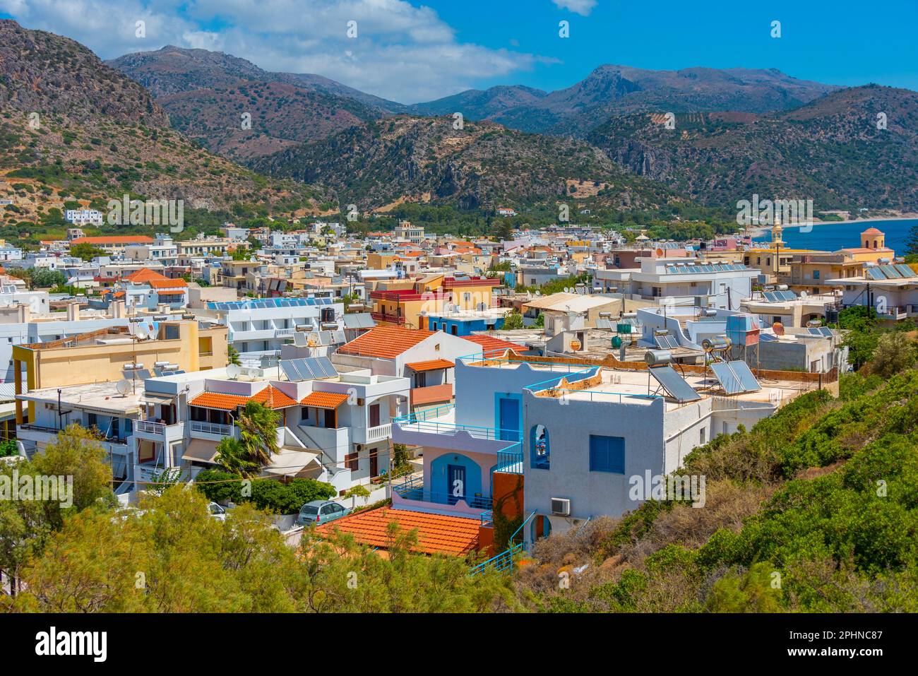 Aerial view of Greek town Palaiochora Stock Photo - Alamy