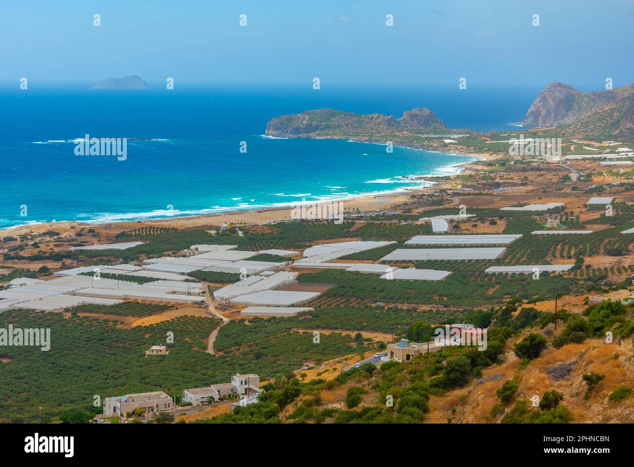Panorama view of Falasarna beach at Crete, Greece Stock Photo - Alamy