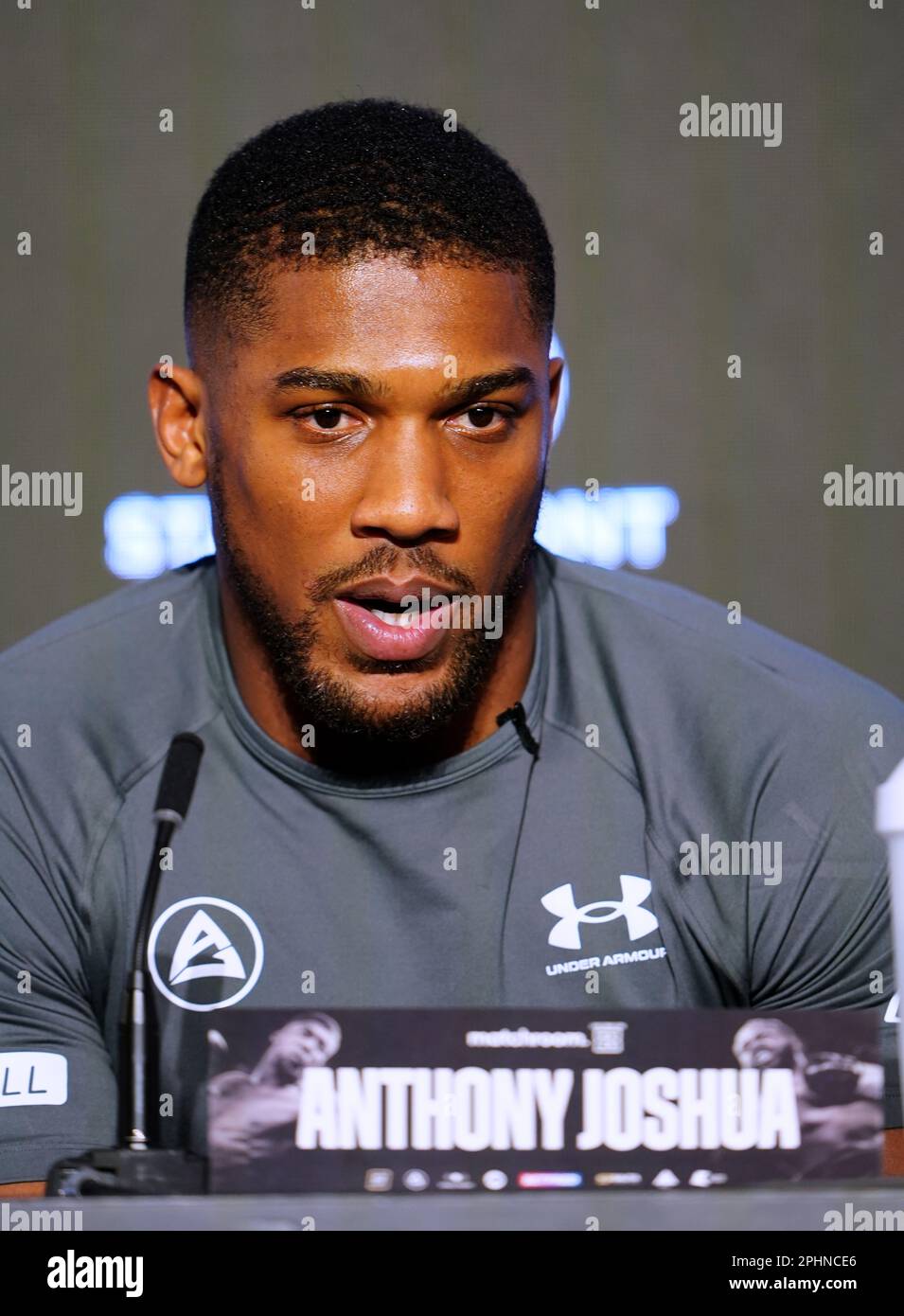 Anthony Joshua during a press conference at Nobu Hotel London Portman ...