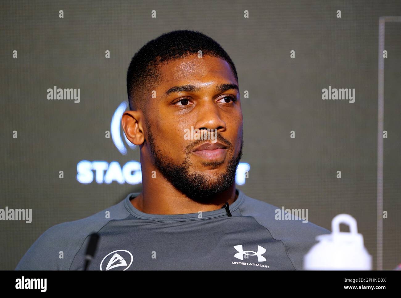 Anthony Joshua during a press conference at Nobu Hotel London Portman ...