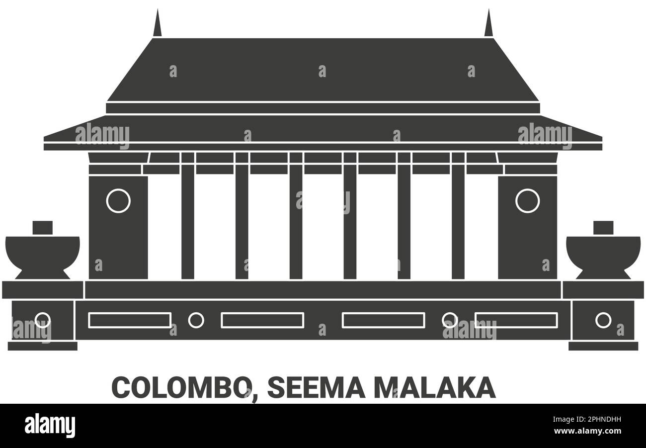 Sri Lanka, Colombo, Seema Malaka, travel landmark vector illustration ...