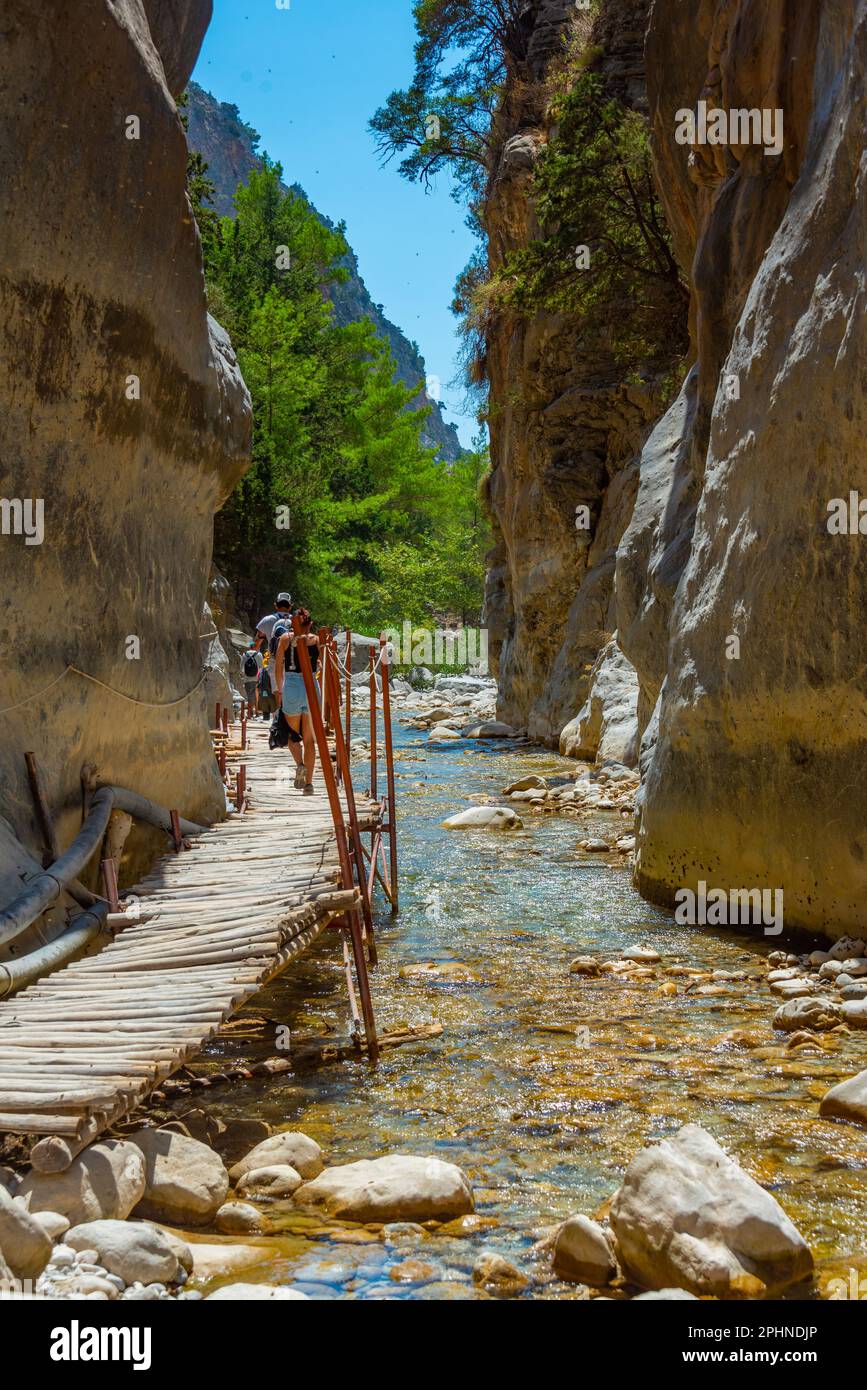 Iron Gates at Samaria gorge at Greek island Crete Stock Photo - Alamy