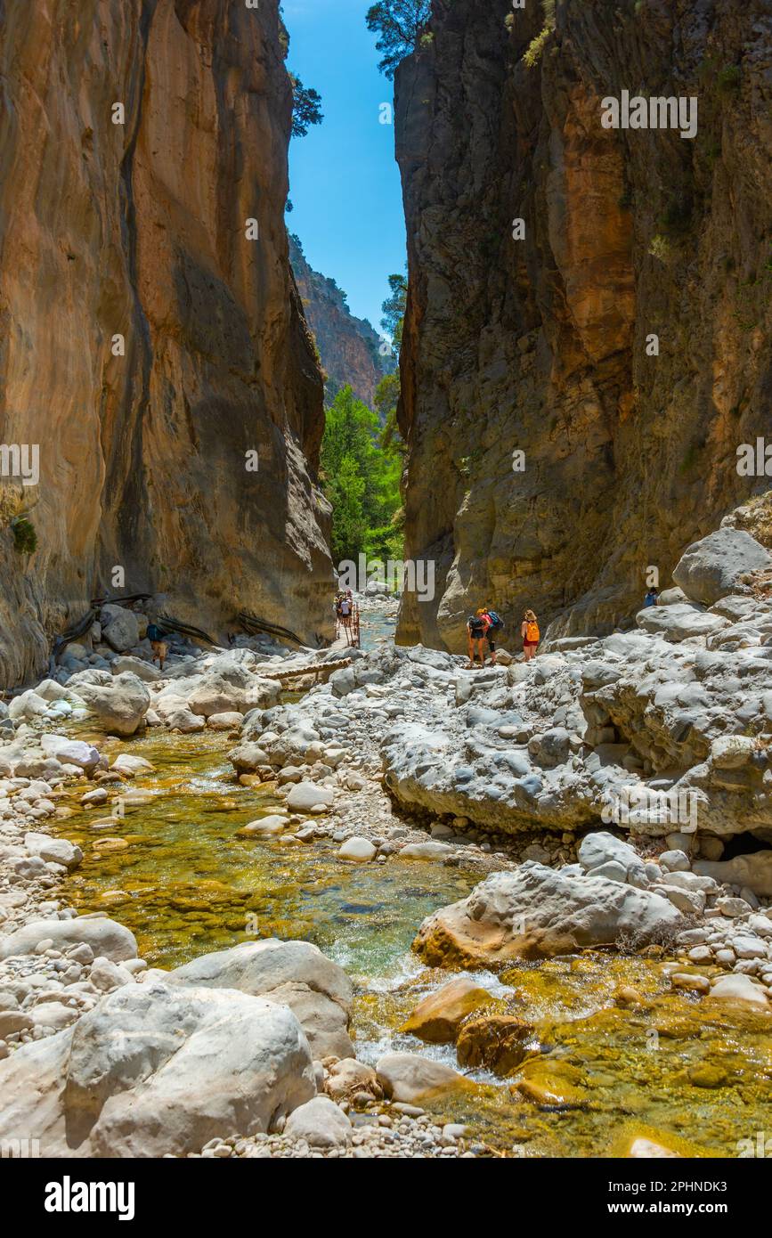 Iron Gates at Samaria gorge at Greek island Crete Stock Photo - Alamy