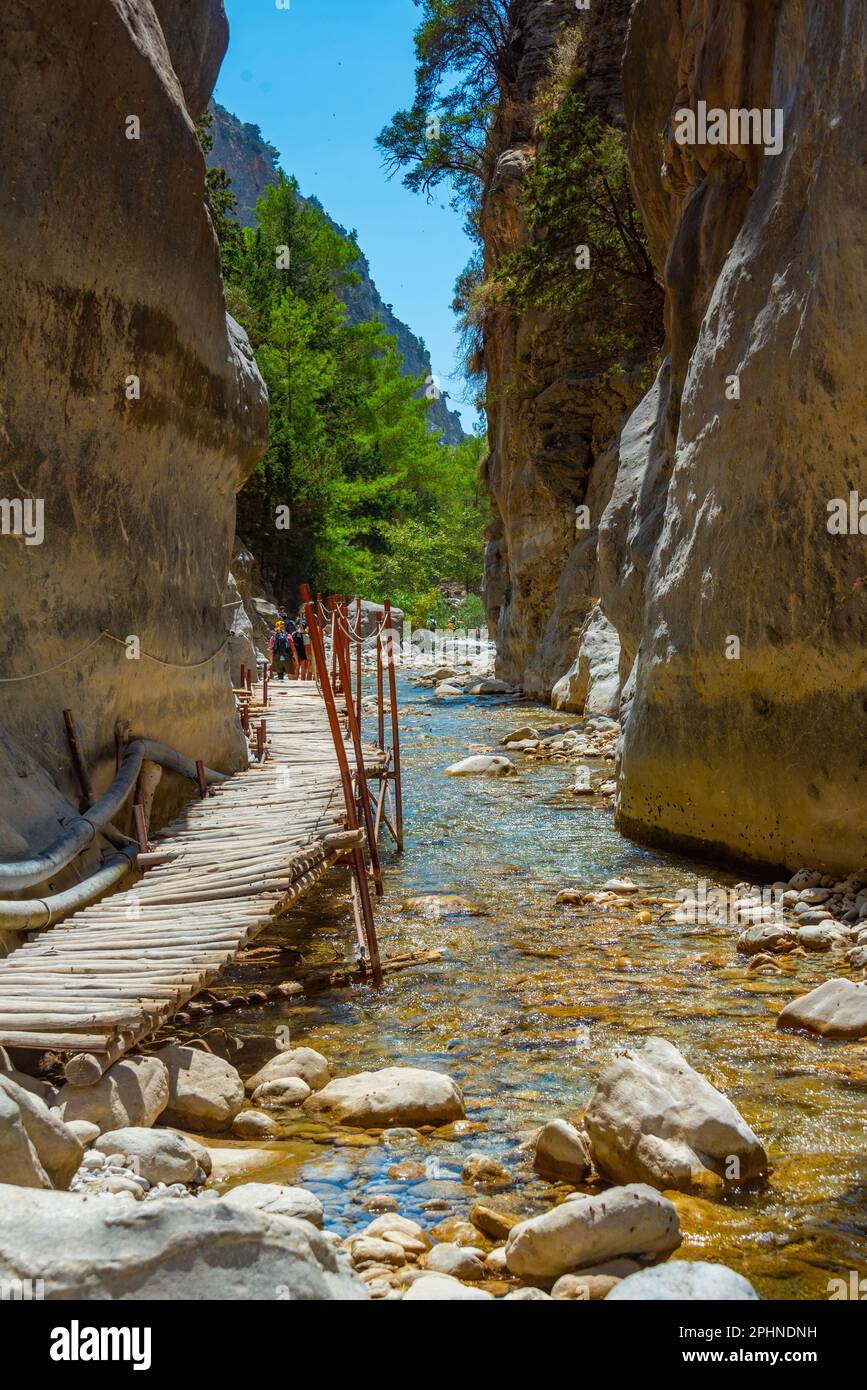 Iron Gates at Samaria gorge at Greek island Crete Stock Photo - Alamy